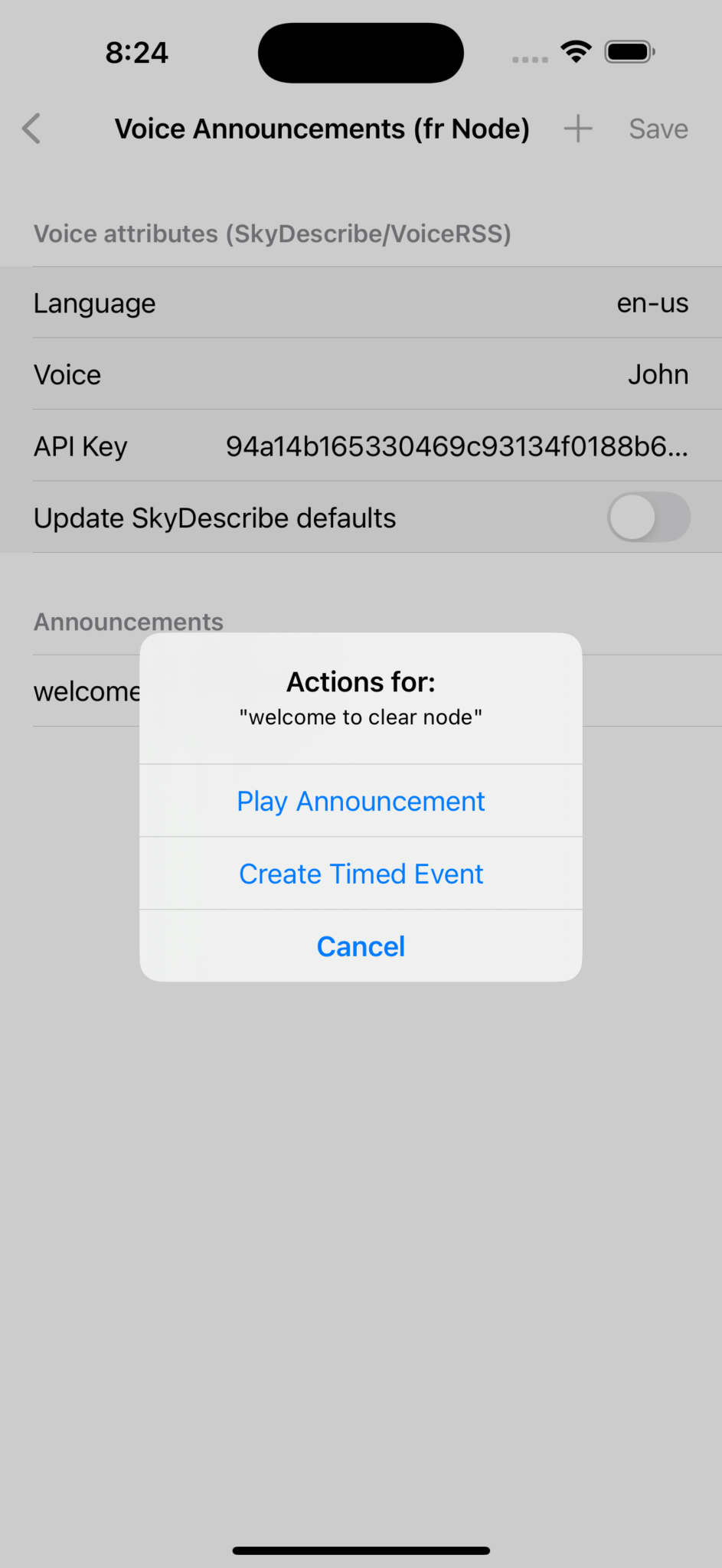 Voice Announcements – Node-Ventures
